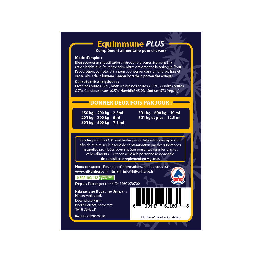 Soutien Immunitaire pour Chevaux de Sport - Equimmune PLUS