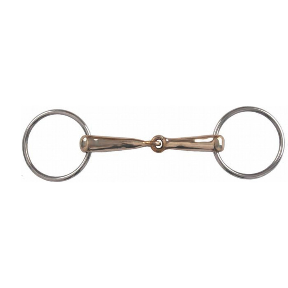 Mors 2 anneaux creux cuivre T de T pour cheval