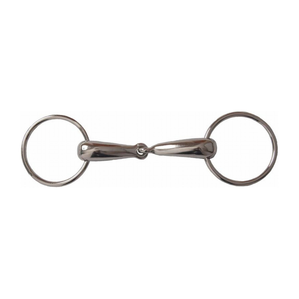 Mors 2 anneaux creux acier nickelé T de T pour cheval