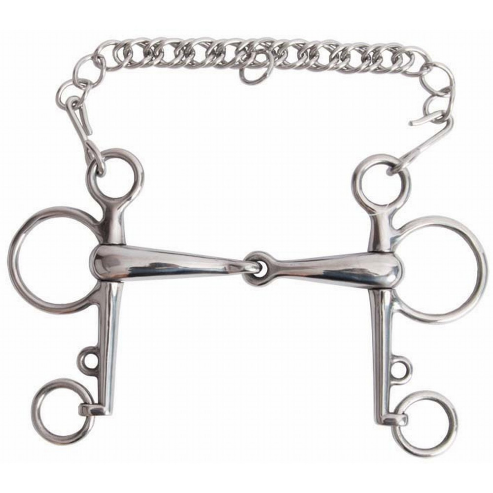 Mors Pelham plein moyennes branches T de T pour cheval
