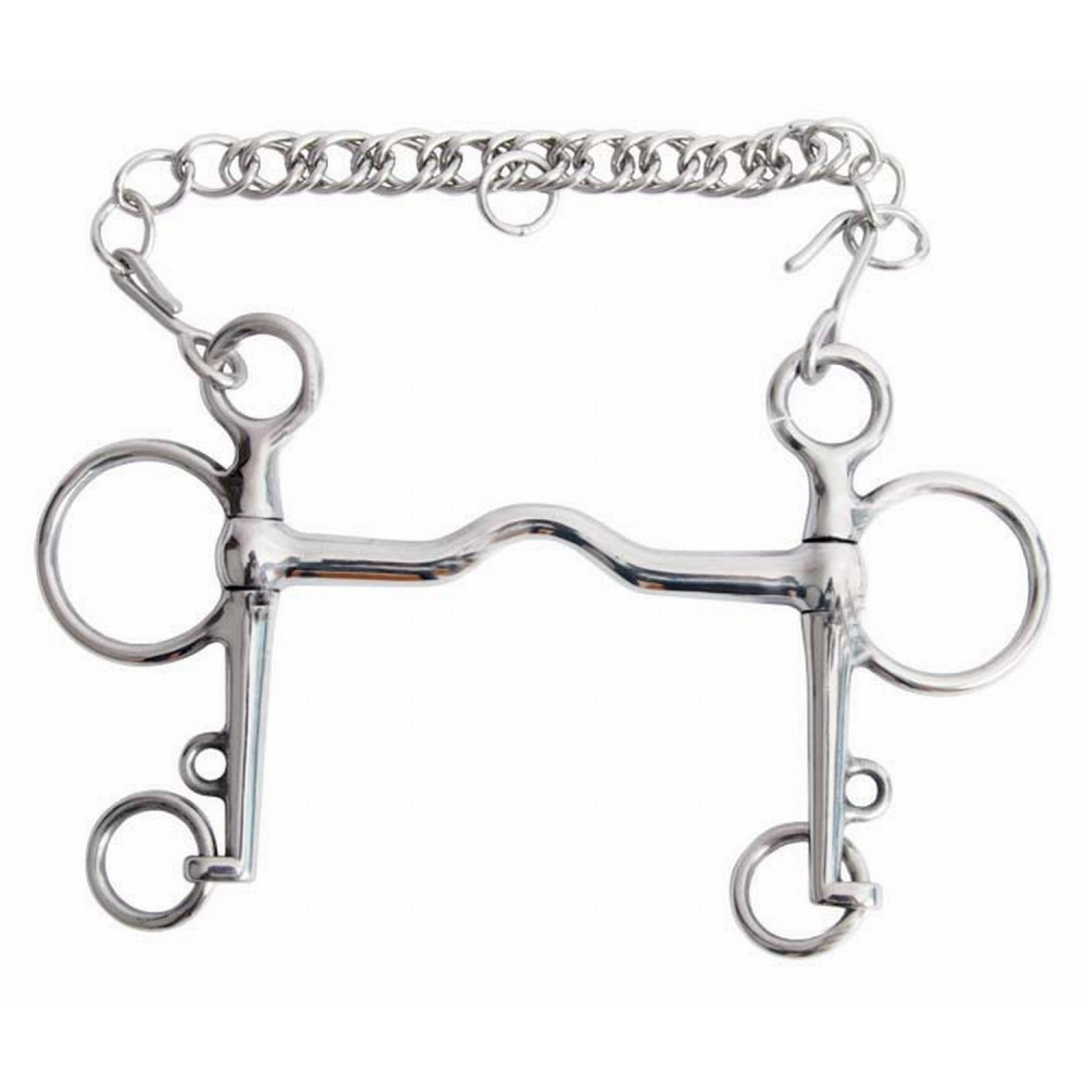 Mors Pelham droit plein T de T pour cheval