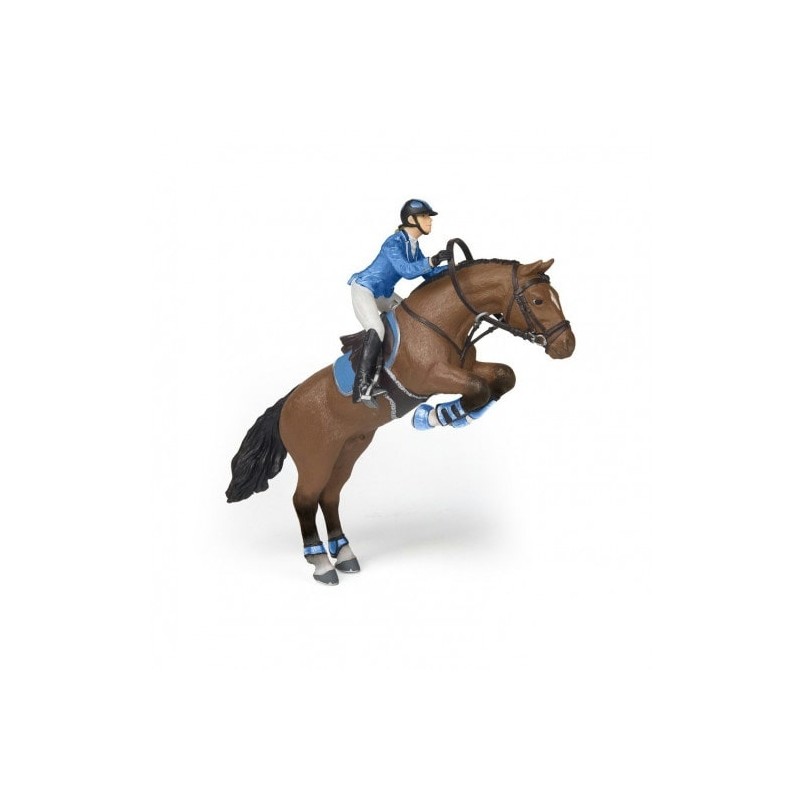 Figurine Cheval saut d'obstacle & cavalière Papo | Equi-Clic